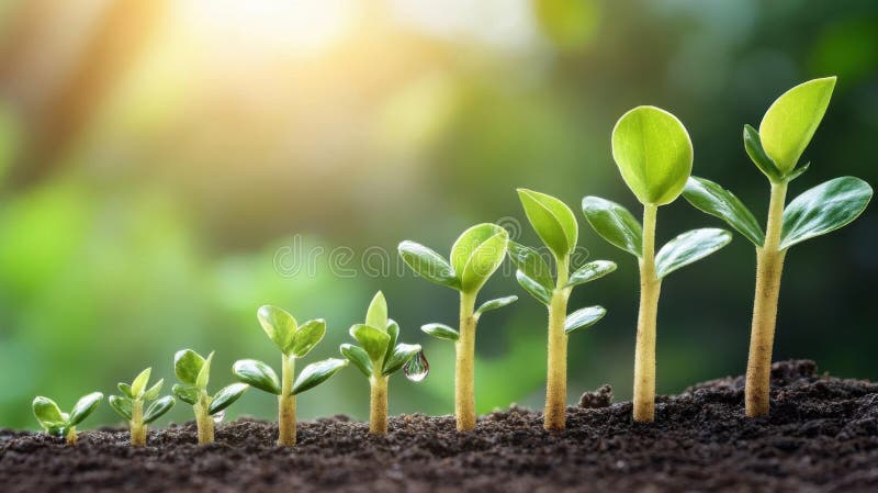 Seedlings Grow Showing the Stages of Development and a Bright Future ...