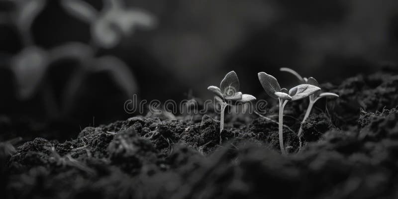 Seedlings Growing in Soil stock image. Image of agriculture - 366239467