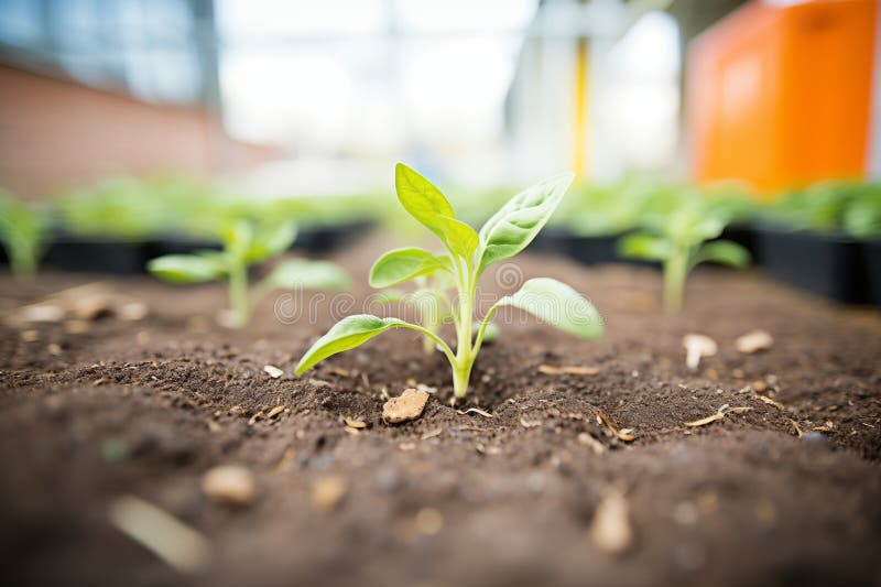 Seedlings Planted in Compost-rich Soil Stock Image - Image of ...