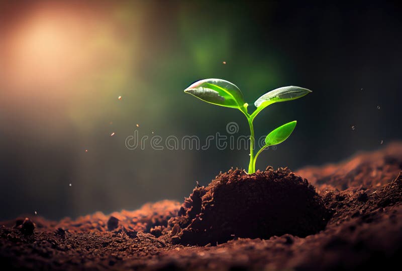 Seedlings Sprout from the Ground Nature and Life Concept Generative AI ...