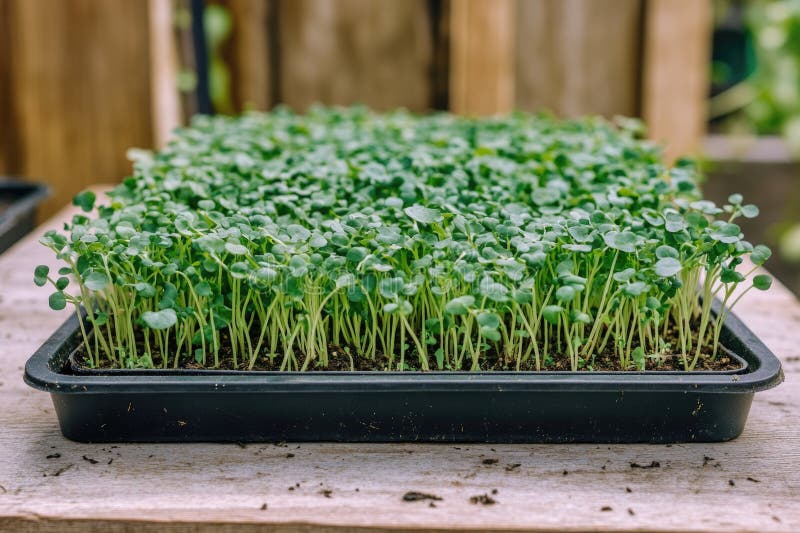 Seedlings Sprouting in Trays Stock Image - Image of eating, organic ...