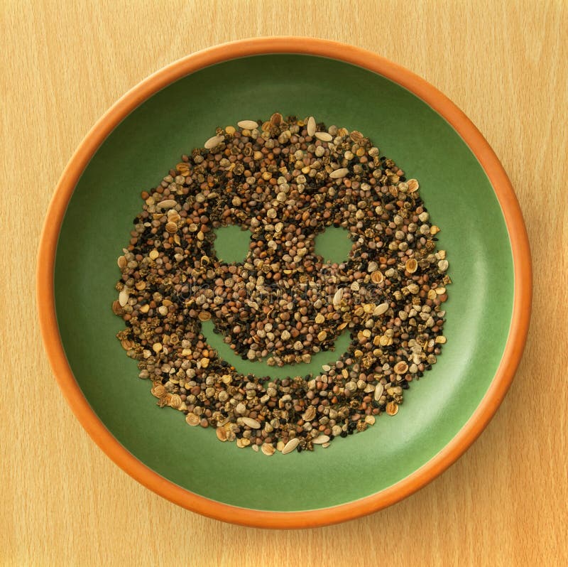 Seeds in Bowl with a Smile! Stock Photo - Image of assortment, variety ...