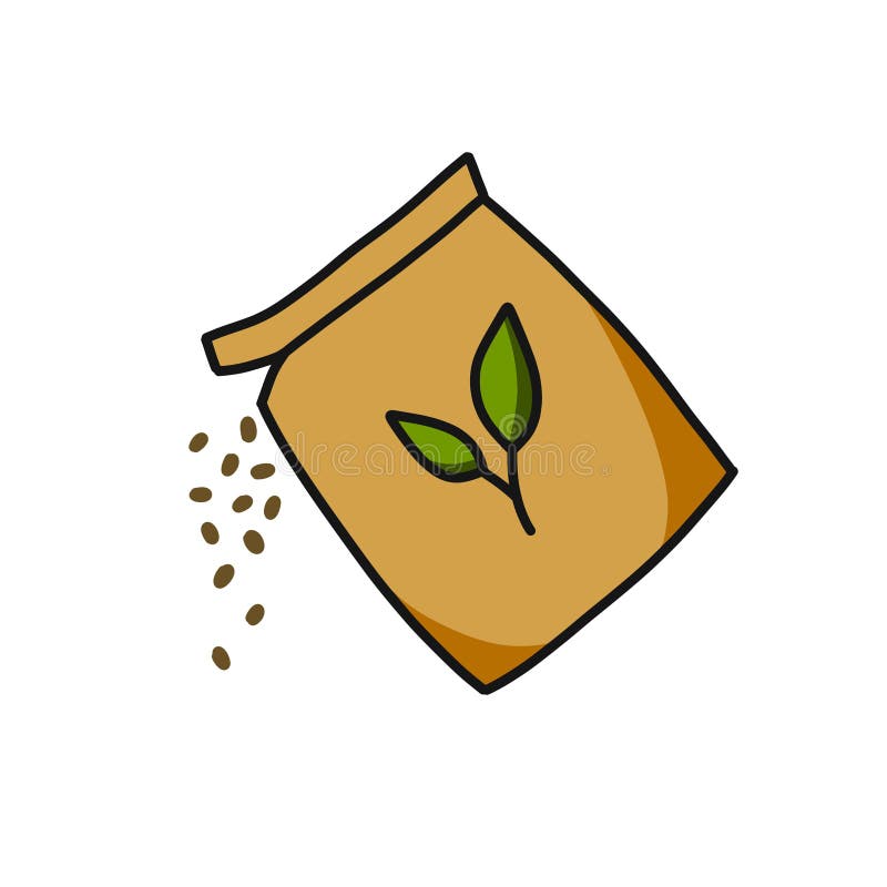 Seeds Doodle Icon, Vector Illustration Stock Illustration ...