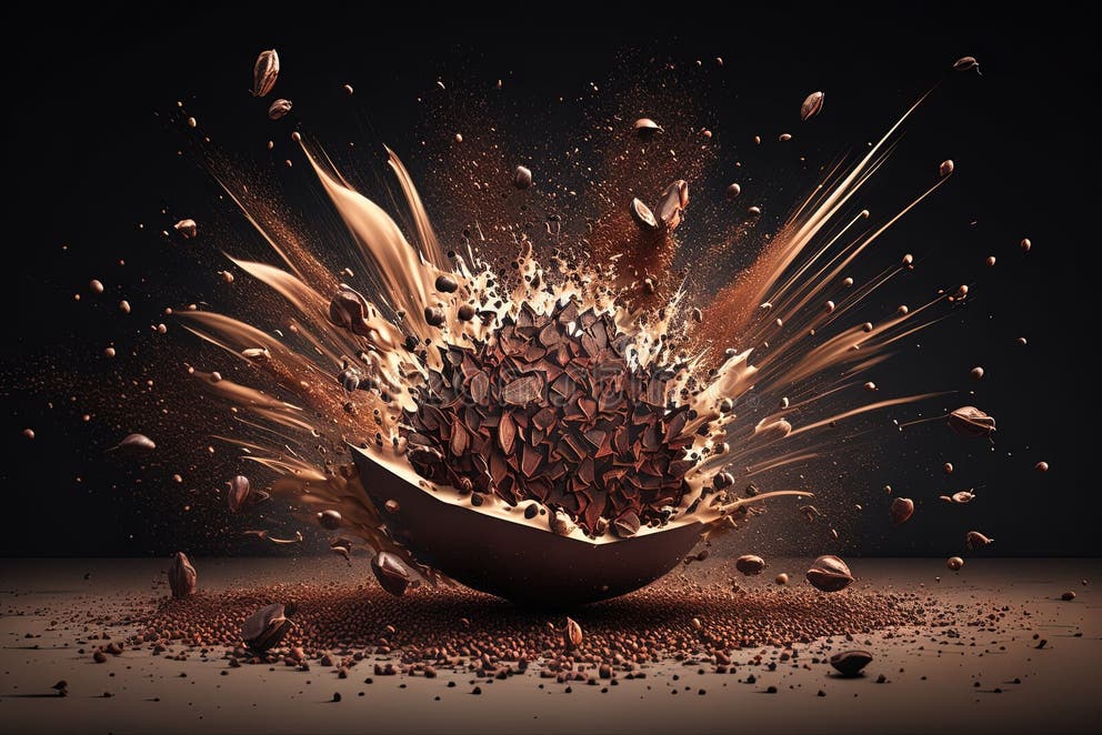Seeds of Coffee Exploding. Premium Coffee Beans Towards the Camera ...