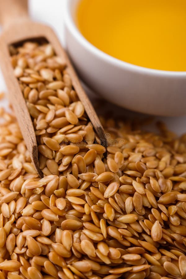 Seeds of Golden Flax on a White Background Stock Image - Image of ...