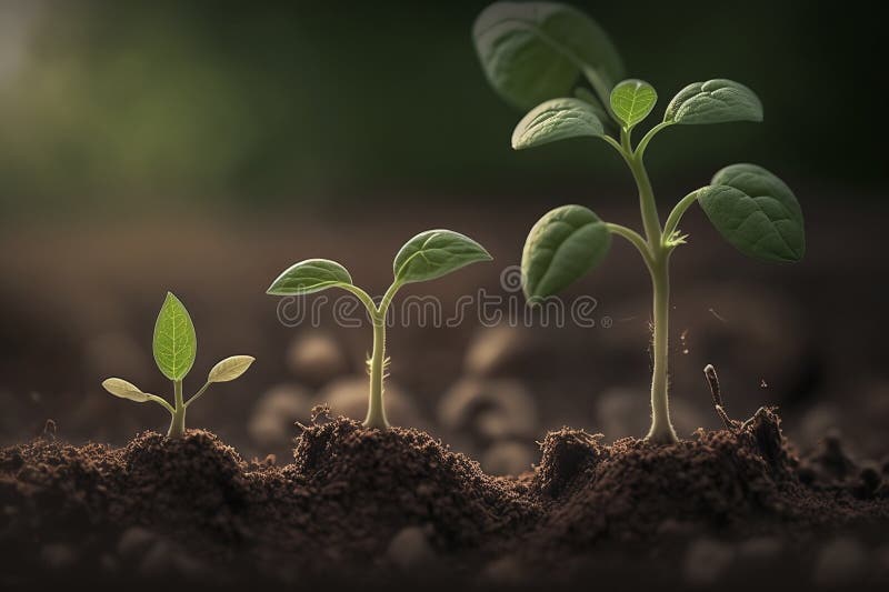Seeds Growing from the Ground, Created with Generative AI Stock ...