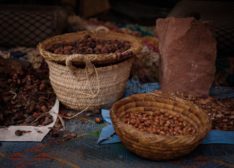 Seeds of Moroccan Argan Tree on a Market Stock Image - Image of ...