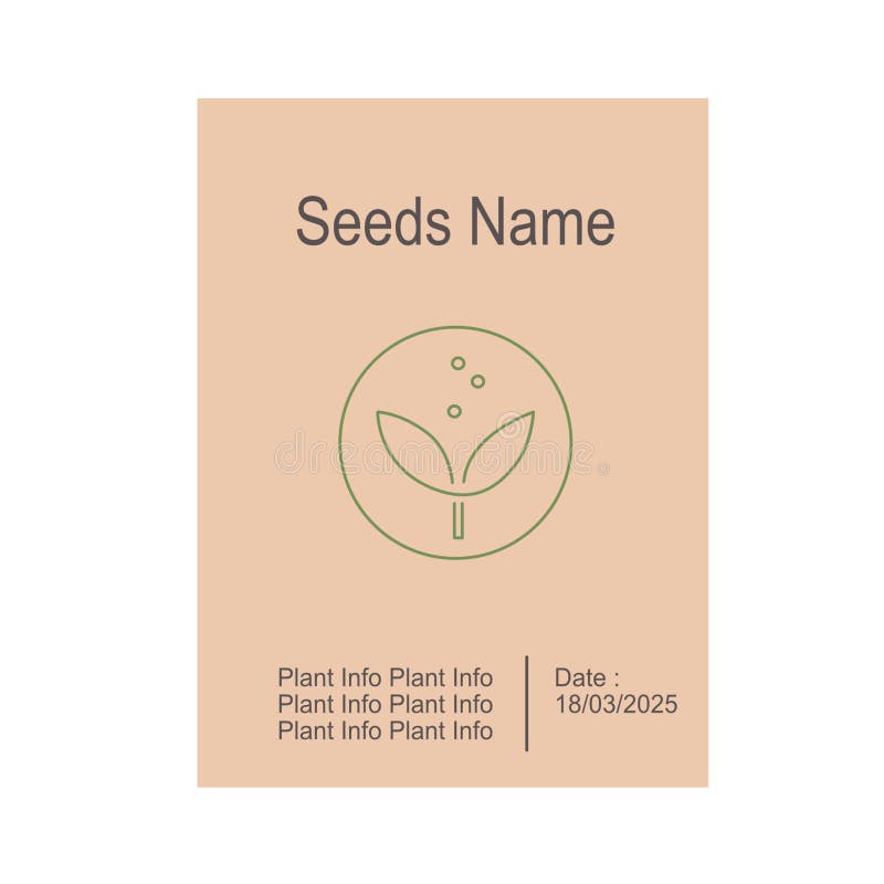 Seeds Packaging Design with Blank Text Stock Vector - Illustration of ...