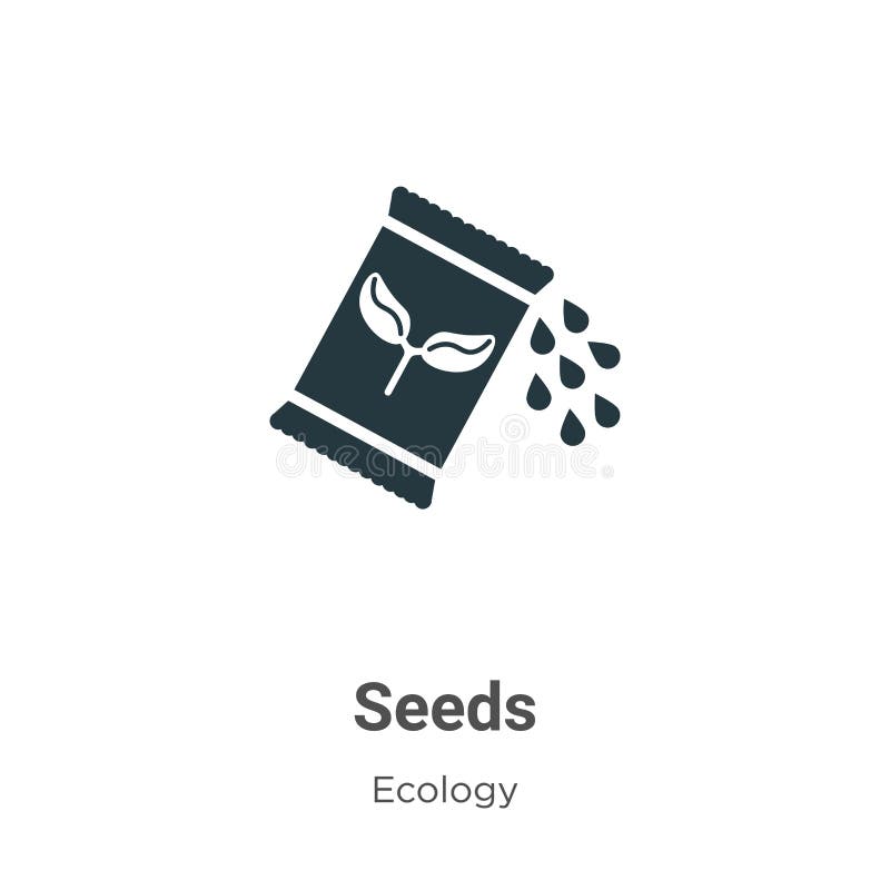 Plant Seeds Vector Icon on White Background. Flat Vector Plant Seeds ...