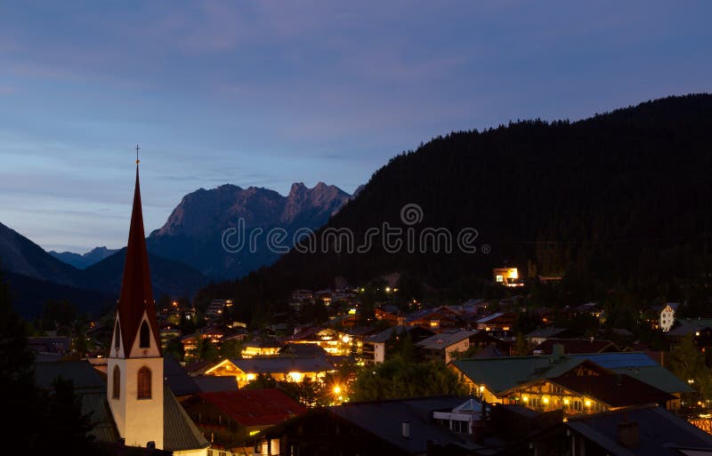 Seefeld Summer Evening stock image. Image of church, seefeld - 7884121