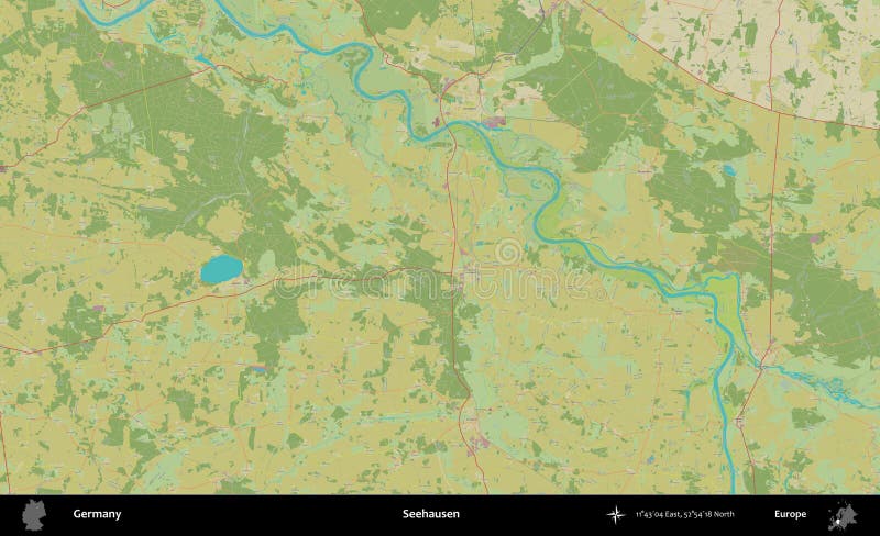Seehausen, Germany. Topographic Humanitarian Stock Illustration ...