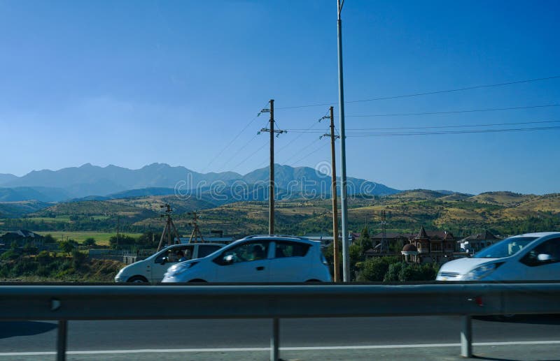 Seeing Cars Pass by the Side of the Road Stock Image - Image of ...