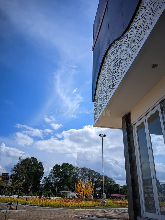 Seeing the Clouds from the Mosque Building in the Shape of the Kaaba ...