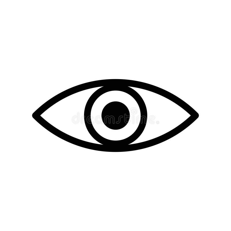 Seeing Eye Line Icon Isolated on White Background. Black Flat Thin Icon ...