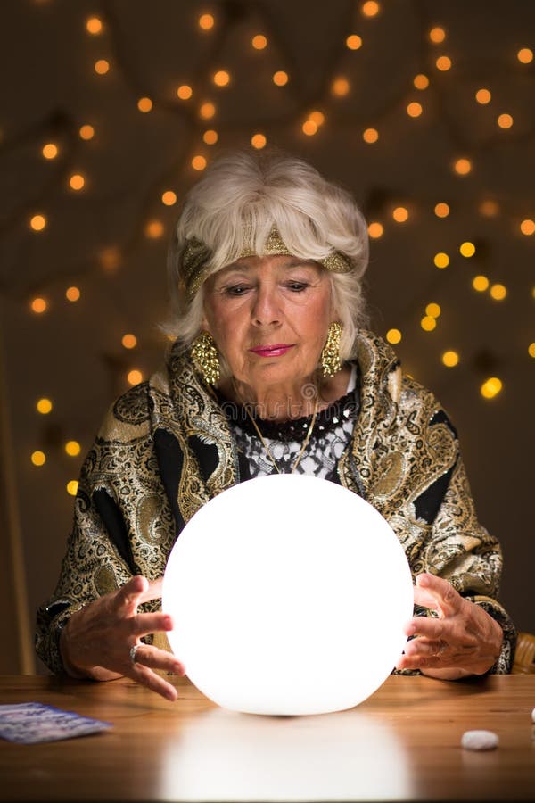 Seeing Future from Magic Ball Stock Image - Image of crystal, seance ...