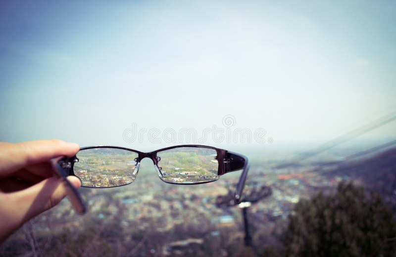 Seeing Landscape through the Glasses Stock Photo - Image of forest ...