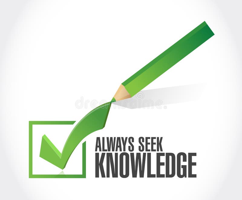Always Seek Knowledge Check Mark Sign Concept Stock Illustration ...