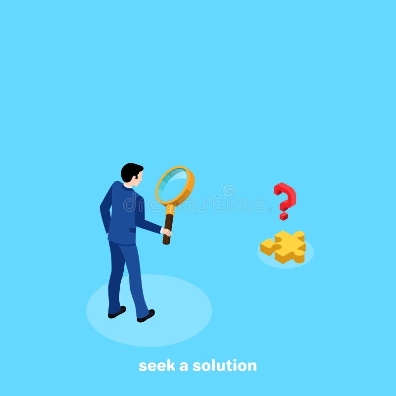 Seek a solution stock vector. Illustration of seek, search - 185684951
