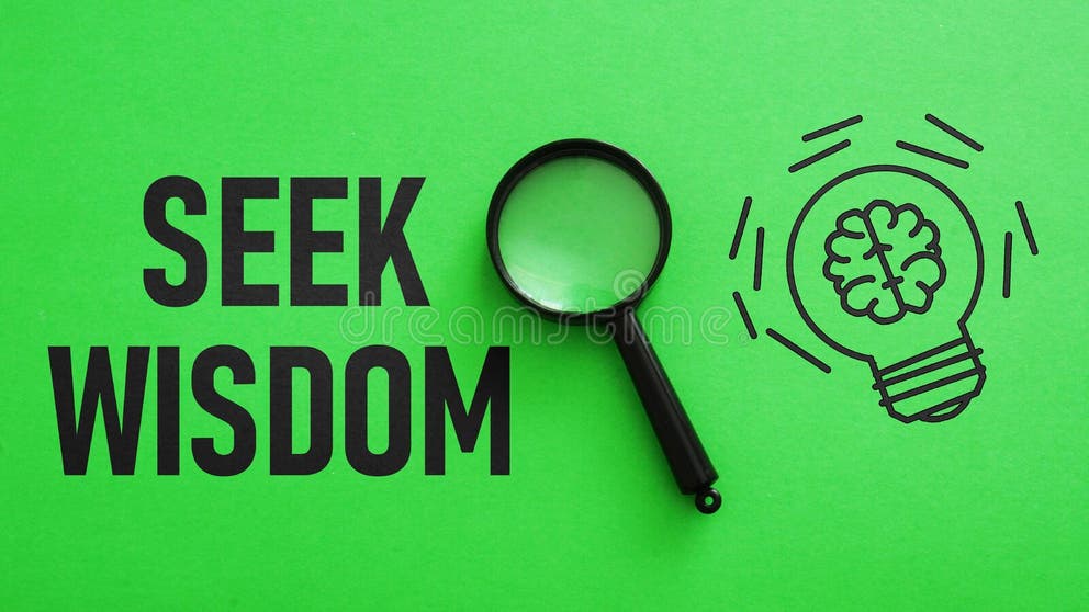 Seek Wisdom is Shown Using the Text Stock Image - Image of inspiration ...