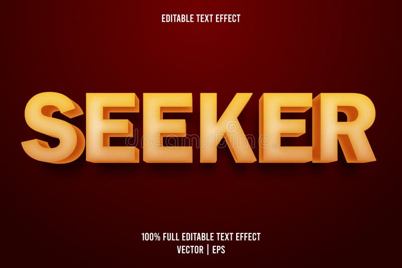 Seeker Editable Text Effect Retro Style Stock Vector - Illustration of ...