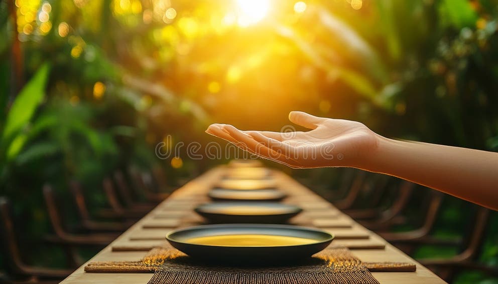 Seeking Connection Open Hand Reaching Towards Empty Place Setting at ...