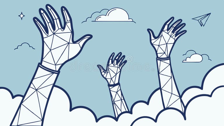 Seeking Help: Hands Reaching Out for Support, Vector Design Generative ...