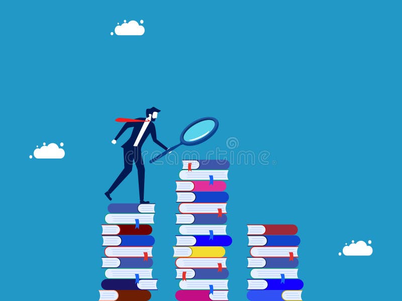 Seeking Knowledge and Gathering Information. Businessman Using ...