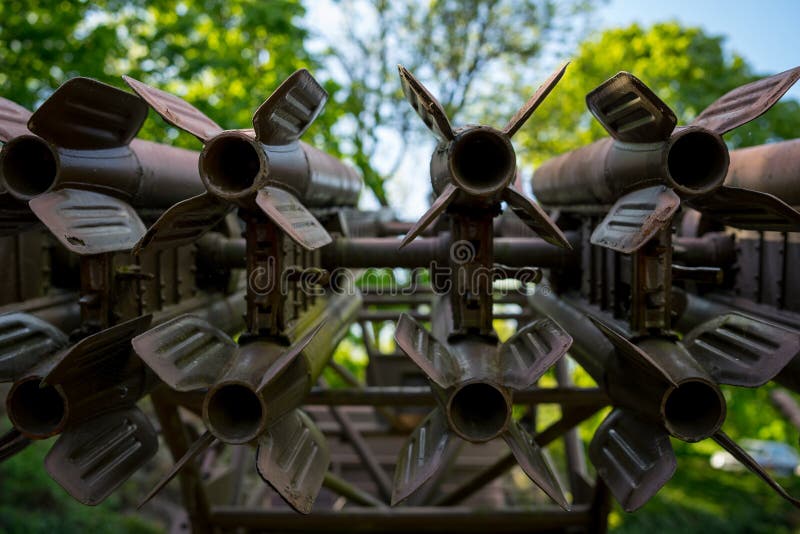 Tail Stabilizers of M13 Rocket for the Katyusha Launcher. Editorial ...