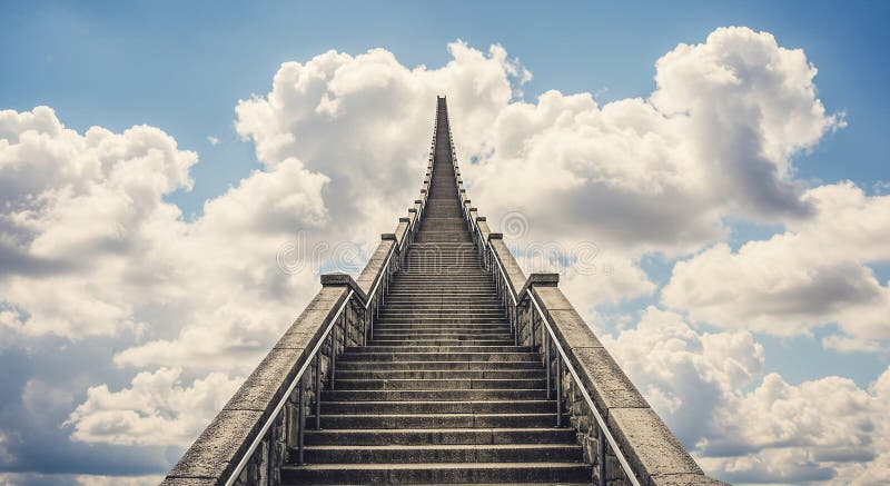 A Seemingly Endless Staircase Ascends into the Sky, Creating an ...