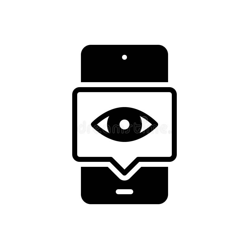 Black Solid Icon for Seen, View and Mobile Stock Illustration ...