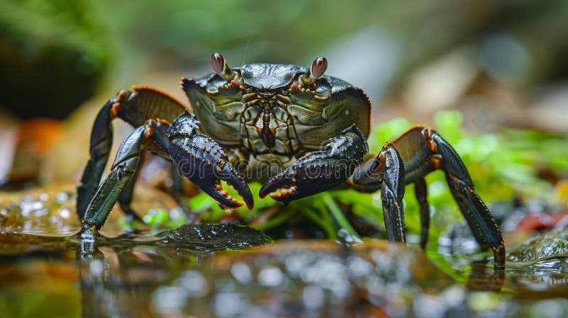 A crab stands in water stock image. Image of habitat - 315005841