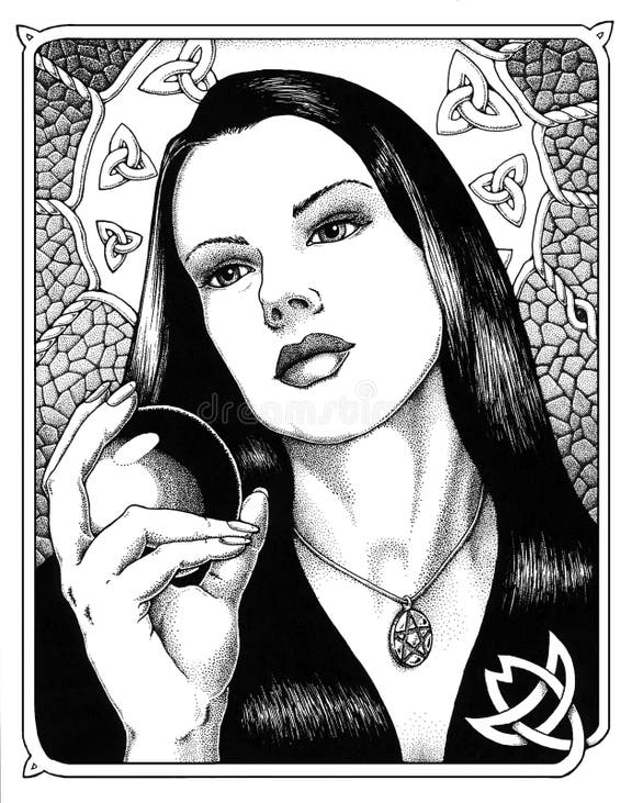 Seeress stock illustration. Illustration of knotwork, wicca - 1513786