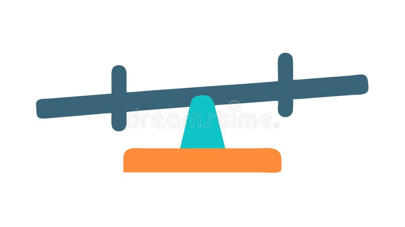 Seesaw Balance Scale Vector Icon, Playground and Equality Symbol ...