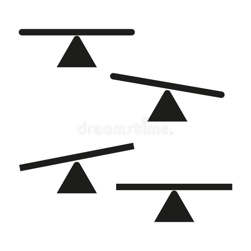 Seesaw Icon. Balancing Tool Symbol. Simple Black Shape. Vector ...