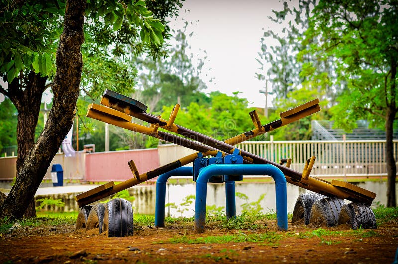 Seesaw at the playground stock photo. Image of action - 74944032