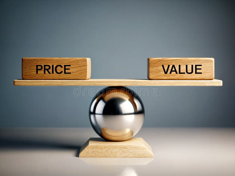 3d Render of a Seesaw with Two Blocks, Price and Value Stock ...