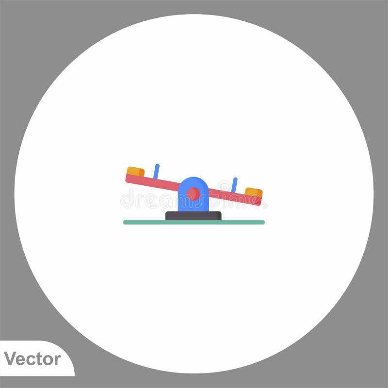 Seesaw Vector Icon Sign Symbol Stock Vector - Illustration of design ...