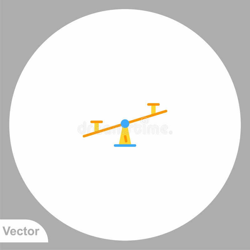 Seesaw Vector Icon Sign Symbol Stock Vector - Illustration of ...