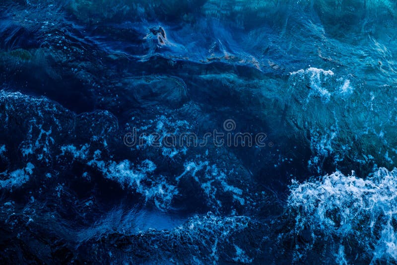 Seething Mediterranean Sea Water, Top View in the Open Sea Stock Photo ...