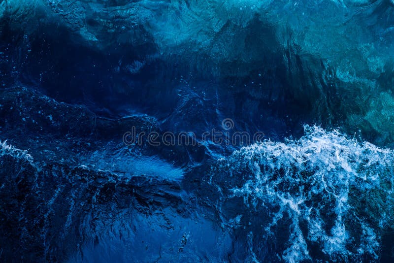 Seething Mediterranean Sea Water, Top View in the Open Sea Stock Photo ...