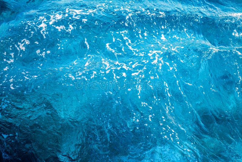 Seething Mediterranean Sea Water, Top View in the Open Sea Stock Photo ...