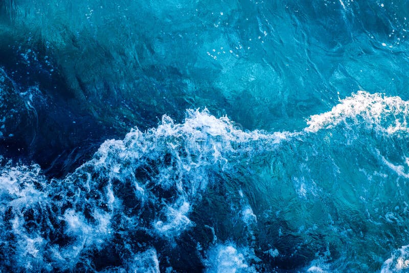 Seething Mediterranean Sea Water, Top View in the Open Sea Stock Photo ...