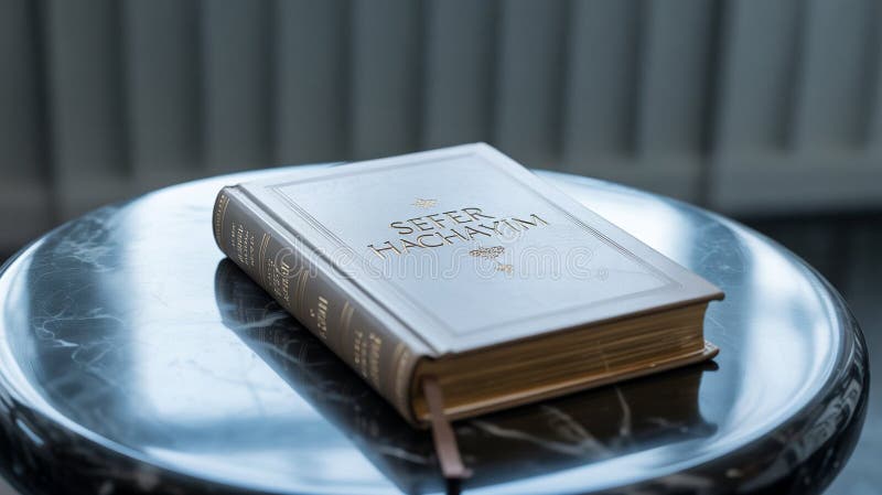 Sefer Hachayim Book on Marble Table, Religious Text Close Up, Jewish ...