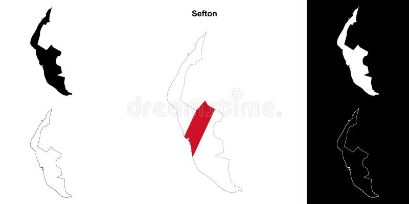 Sefton outline map stock vector. Illustration of great - 323769886