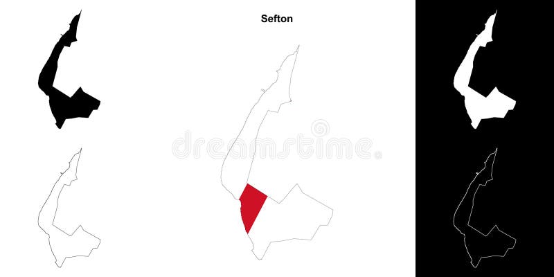 Sefton outline map stock vector. Illustration of district - 334905139