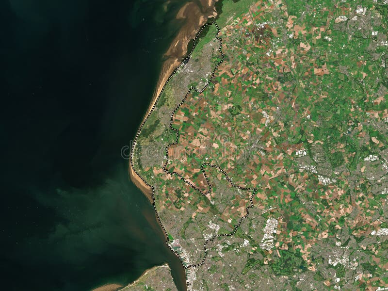 Sefton, England - Great Britain. Low-res Satellite. No Legend Stock ...