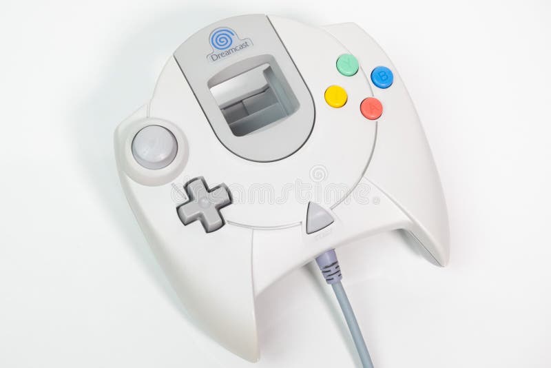 Sega Dreamcast Game Controller. Top Down on White Background Editorial ...