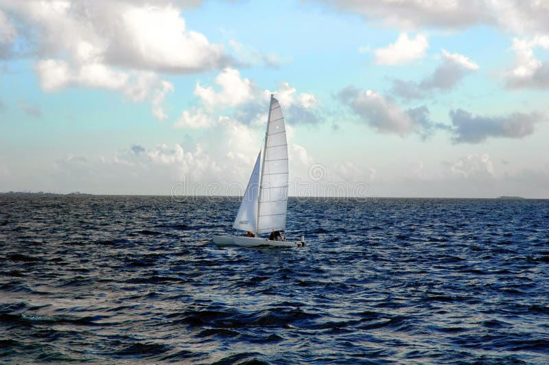Segelboot auf Ozean stockfoto. Bild von sommer, aktivität - 7186934
