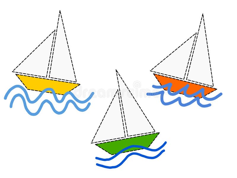 Segelboote vektor abbildung. Illustration von meer, boote - 19635204