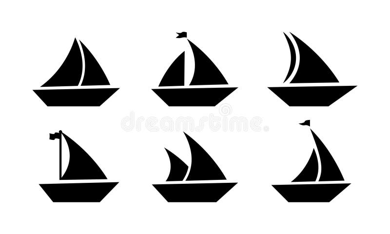Segelschiff-Icons. vektor abbildung. Illustration von schwarzes - 322906036